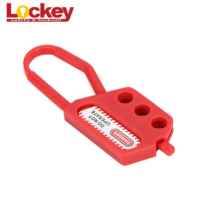 Red PP Short Red Isolation Hasp , Plastic Lockout Hasp With 3 Lock Holes