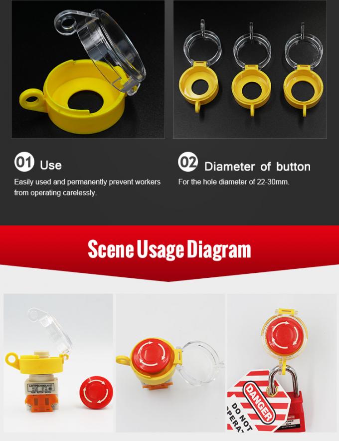 Transparent Switch Push 22mm Emergency Stop Button Lockout