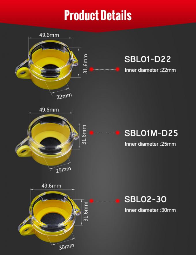 Transparent Switch Push 22mm Emergency Stop Button Lockout